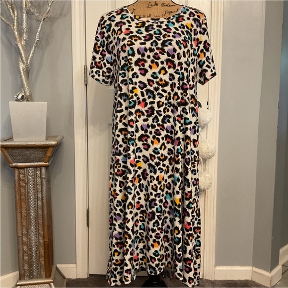 LuLaRoe | Dresses | Lularoe Leopard Print Carly Dress | Poshmark